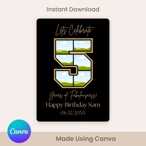 5th Birthday Sign: Celebrating the 5, Personalizable Picture Collage ...