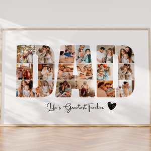 Editable DAD Photo Frame, Dad Photo Collage Montage, Personalized DAD ...