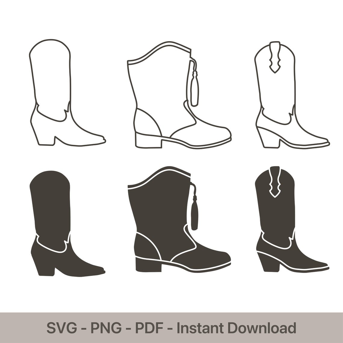 Drill Dance Boots SVG Bundle PNG PDF | Drill Team Silhouettes Clipart ...