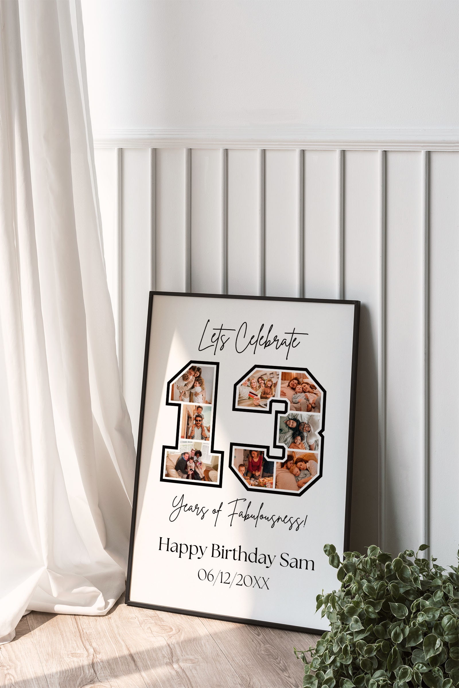 13th Birthday Sign: Celebrating the 13, Personalizable Picture Collage ...