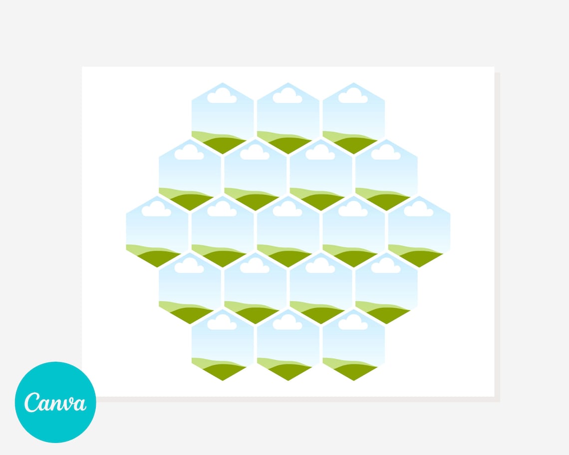 Honeycomb Photo Collage Template - DIY on Canva. 8x10 Photo Collage ...