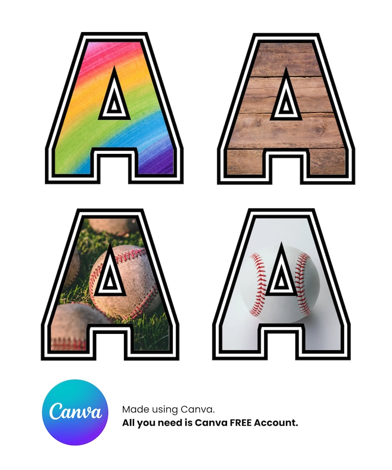 DIY Varsity Sports Jersey Letters on Canva. Easy Drag and Drop - Etsy