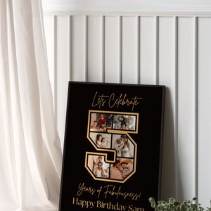 5th Birthday Sign: Celebrating the 5, Personalizable Picture Collage ...
