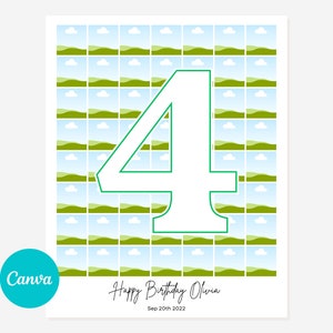 4th Year Birthday Photo Collage Easy Drag and Drop - DIY on Canva ...