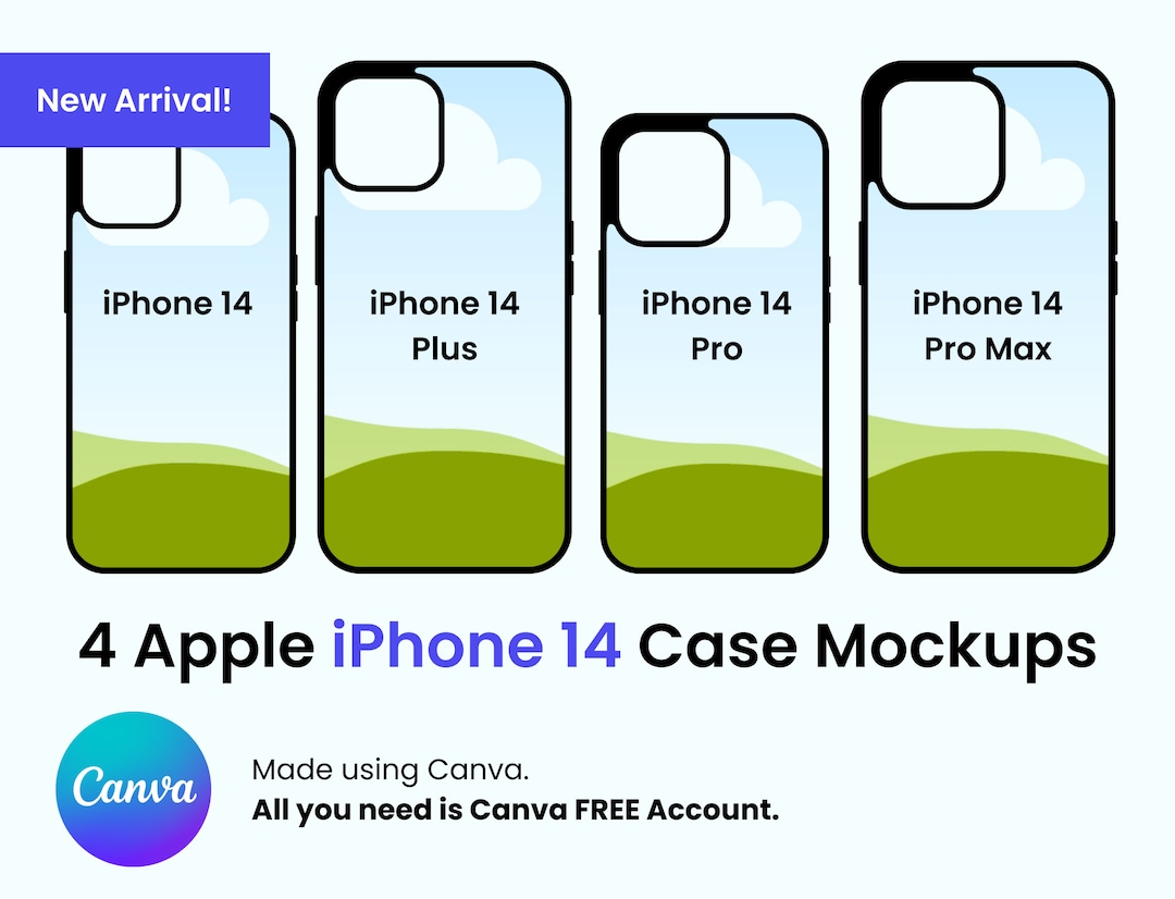 IPhone 14 Pro and iPhone 14 Case Canva Mockup, Sublimation iPhone Case ...