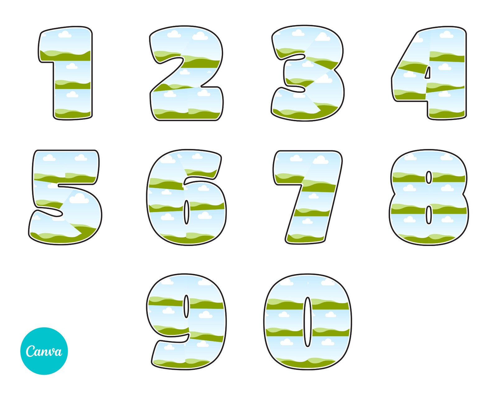 Easy Drag and Drop 0-9 Number Photo Collage - DIY on Canva. Easy Drag ...
