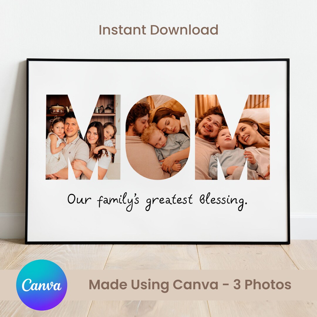 MOM Photo Frame, Mom Photo Collage Montage, Personalized MOM Frame, MOM ...