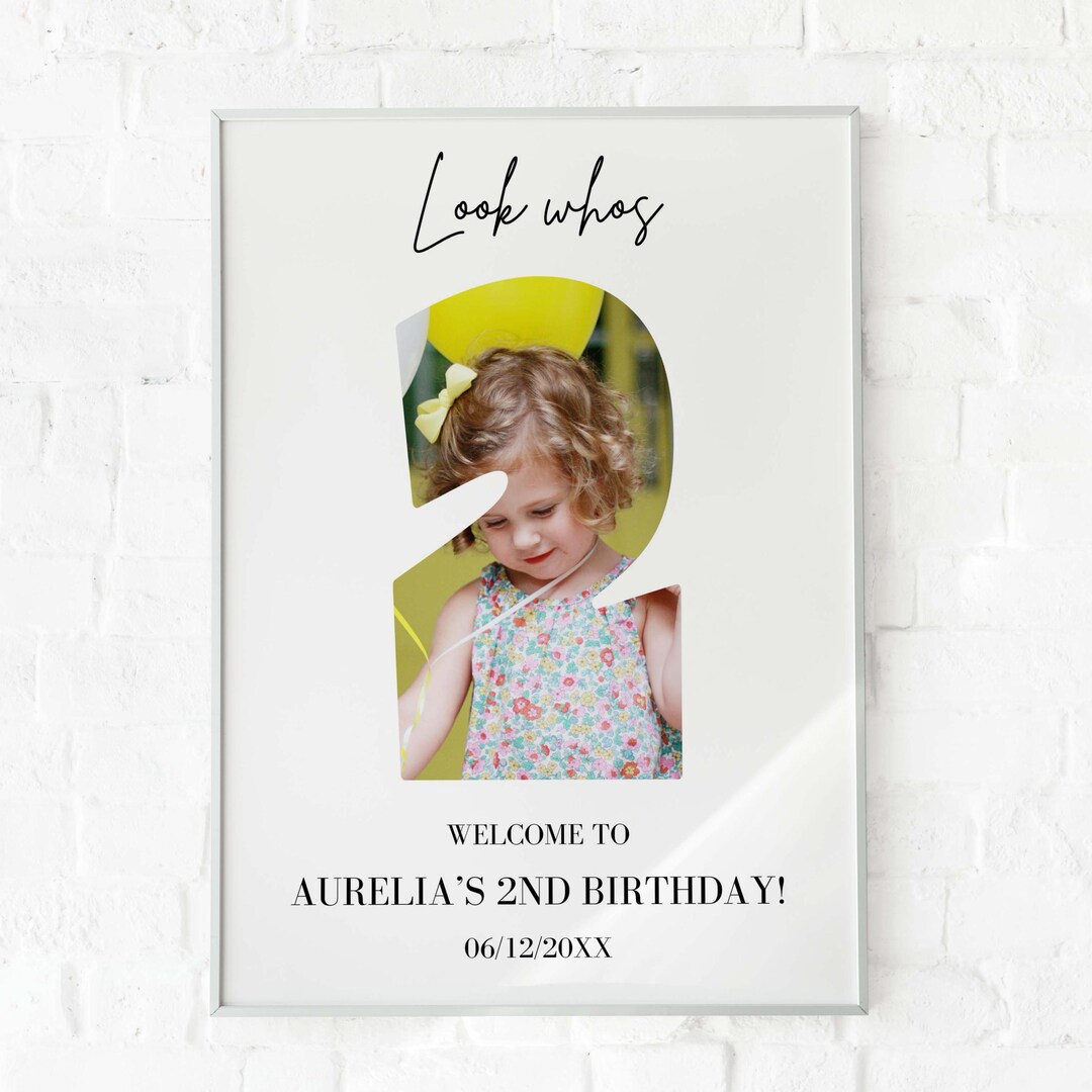 2nd Birthday Sign: Celebrating the 2, Personalizable Picture Collage ...