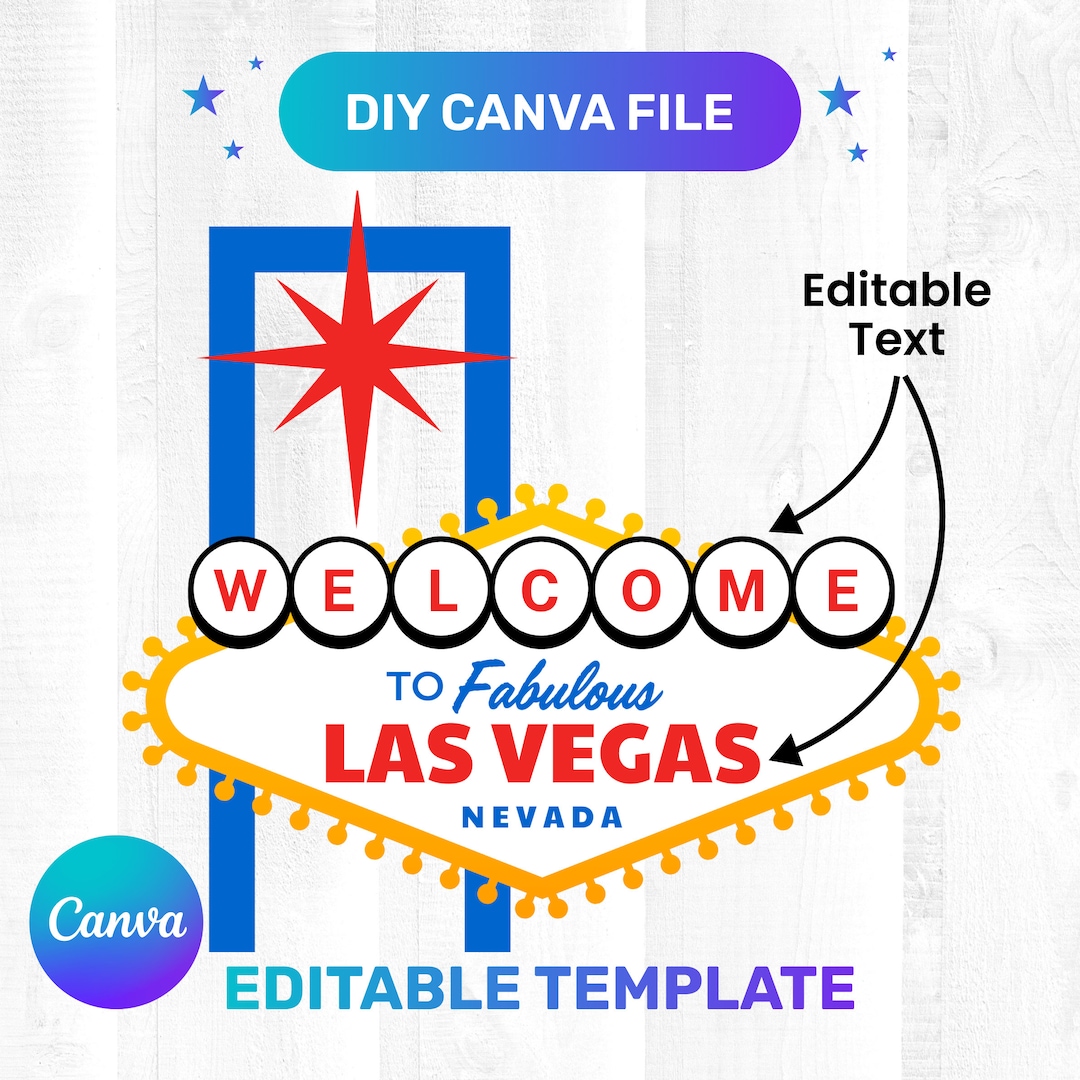 Editable Canva Las Vegas Sign Blank - Clipart / Digital Graphic Design ...