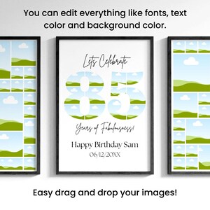85th Birthday Sign: Celebrating the 85, Personalizable Picture Collage ...