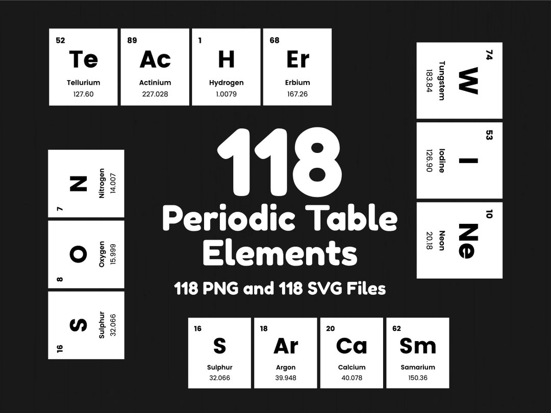 236 Periodic Table of Elements SVG and PNG Files periodic - Etsy