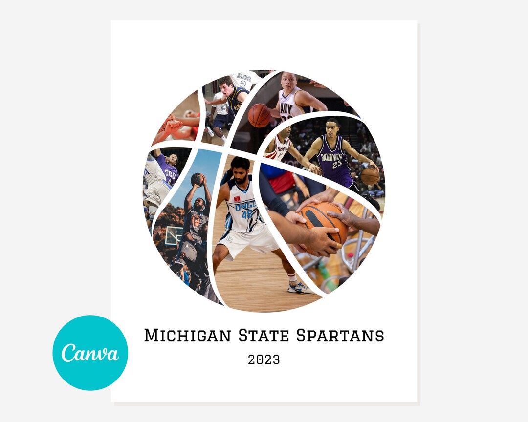 Easy Drag and Drop Basketball Photo Collage DIY on Canva. Easy Drag and ...