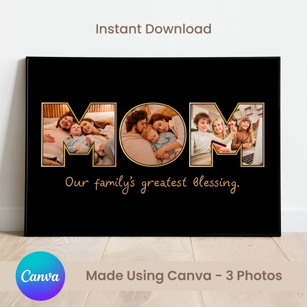 MOM Photo Frame, Mom Photo Collage Montage, Personalized MOM Frame, MOM ...