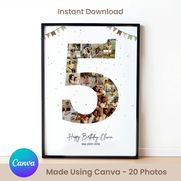 Five Photo Collage - Etsy