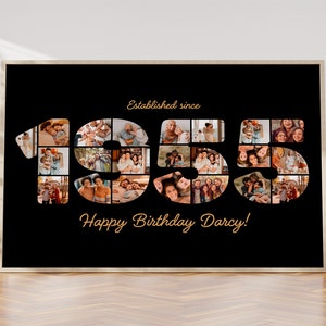 Personalized 1955 Birthday Poster | Vintage Photo Collage | 69th ...
