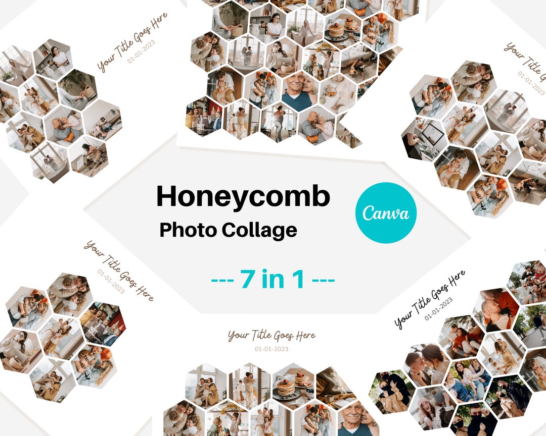 Value Pack Honeycomb Photo Collage Template - DIY on Canva. 8x10 Photo ...