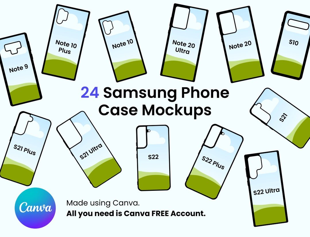 24 Samsung Phone Case Canva Mockup, Sublimation Samsung Case Mock Up ...