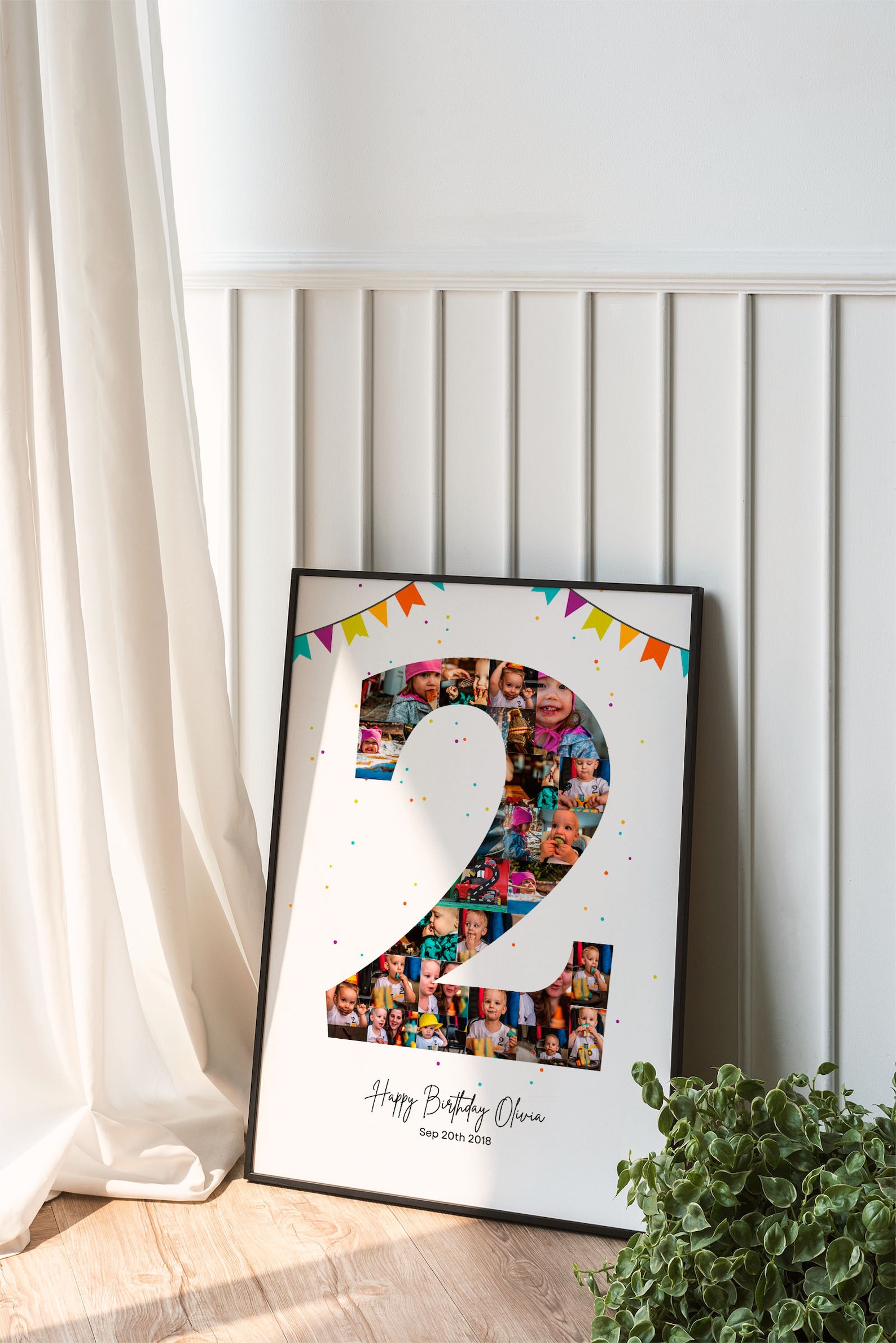 2nd Year Birthday Photo Collage Easy Drag and Drop - DIY on Canva ...