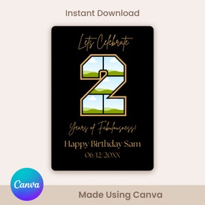 2nd Birthday Sign: Celebrating the 2, Personalizable Picture Collage ...