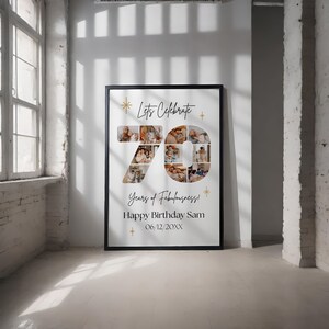 70th Birthday Sign: Celebrating the 70, Personalizable Picture Collage ...