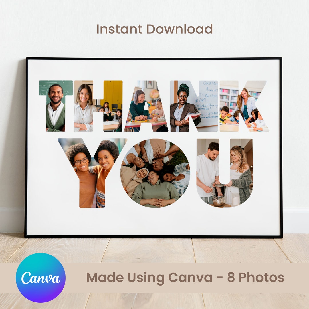 Heartfelt Thank You Photo Collage Print - Appreciation Gift for Mentor ...