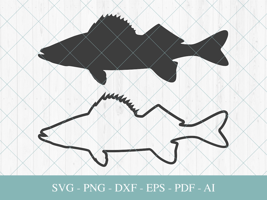 Walleye Fish SVG, Walleye Instant Download SVG, PNG, Dxf, Jpg Digital ...