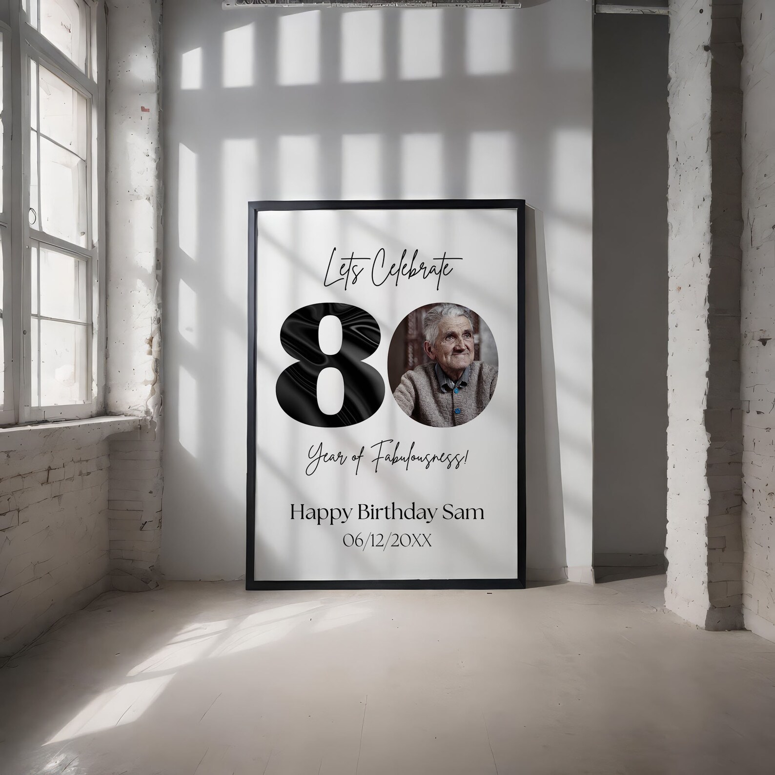 80th Birthday Sign: Celebrating the 80, Personalizable Picture Collage ...