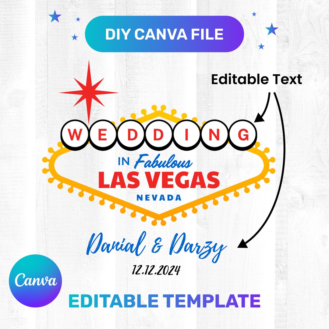 Editable Wedding in Las Vegas Sign - Clipart / Digital Graphic Design ...