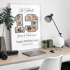13th Birthday Sign: Celebrating the 13, Personalizable Picture Collage ...