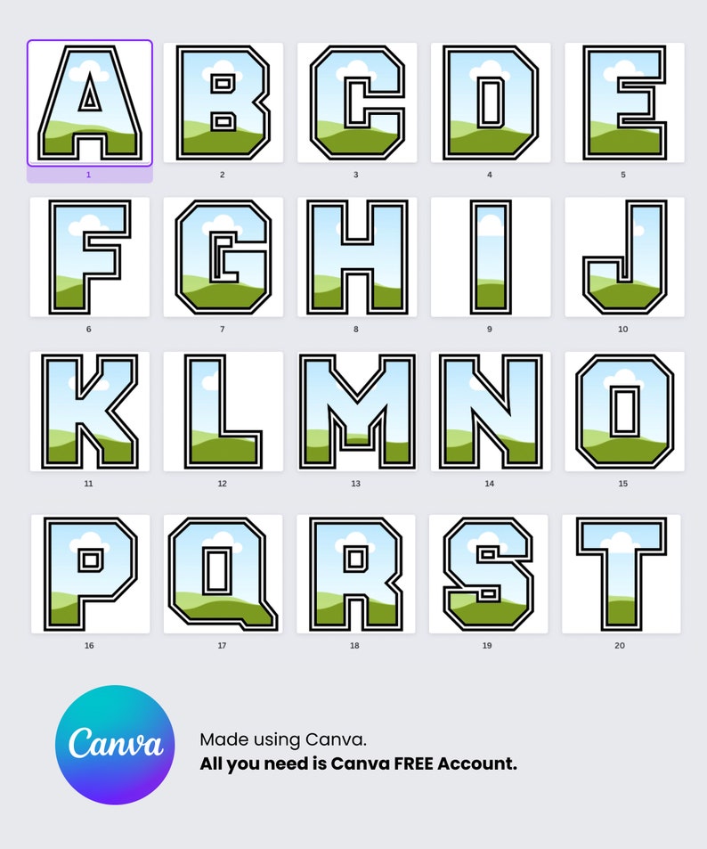 DIY Varsity Sports Jersey Letters on Canva. Easy Drag and Drop - Etsy