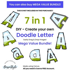 DIY Doodle Letters on Canva. Easy Drag and Drop Alphabet and Numbers ...