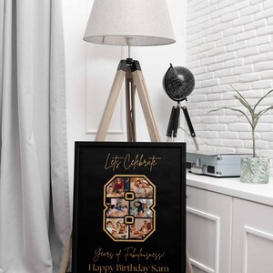8th Birthday Sign: Celebrating the 8, Personalizable Picture Collage ...