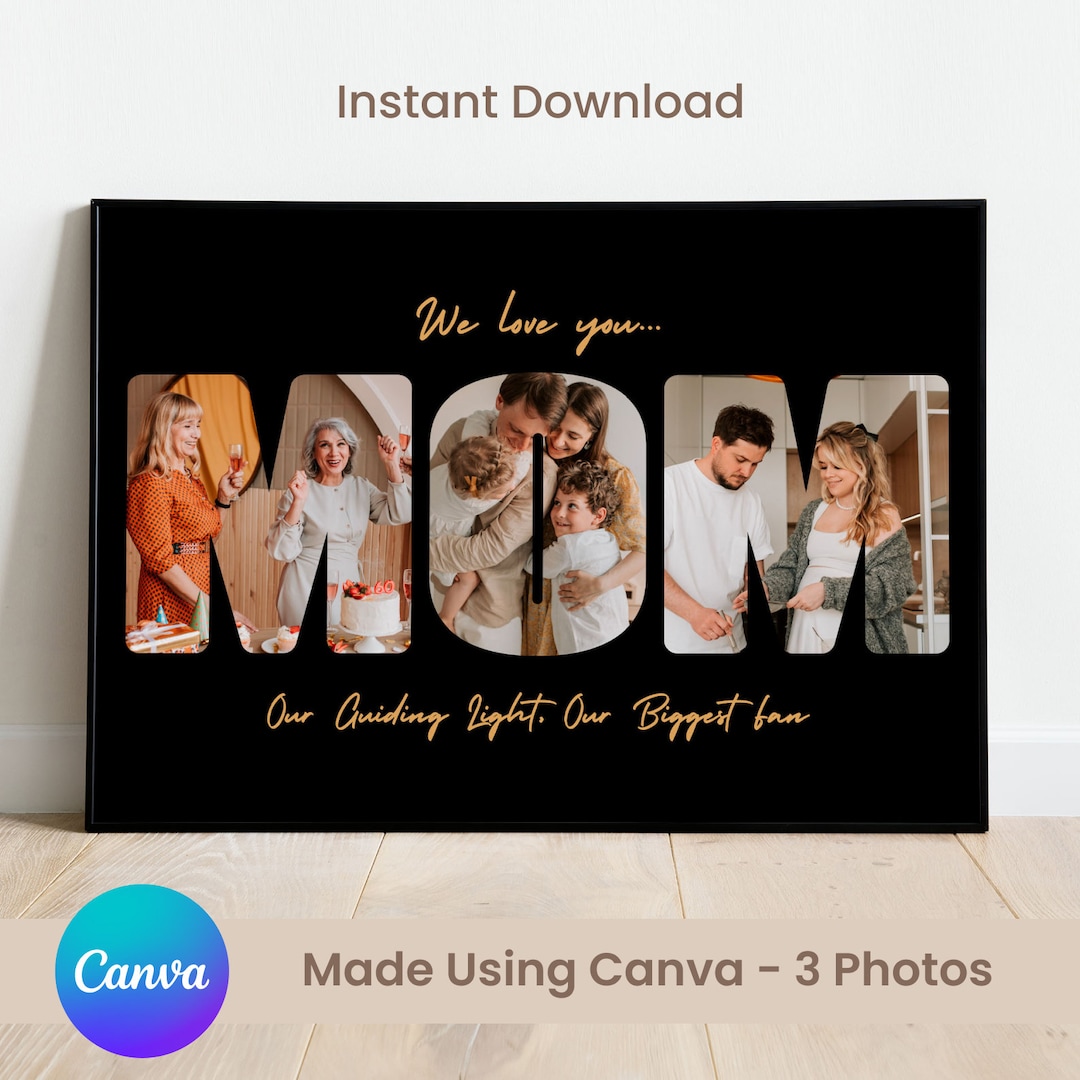 MOM Photo Frame, Mom Photo Collage Montage, Personalized MOM Frame, MOM ...