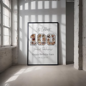 100th Birthday Sign: Celebrating the 100, Personalizable Picture ...