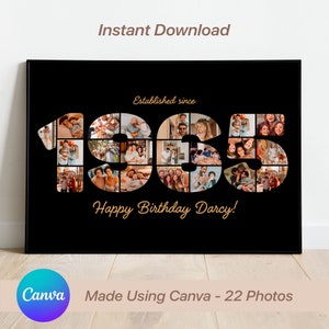 Personalized 1965 Birthday Poster | Vintage Photo Collage | 59th ...