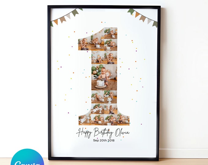 60th Birthday Sign: Celebrating the 60, Personalizable Picture Collage ...
