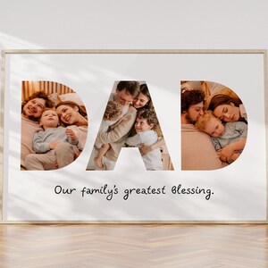 Editable DAD Photo Frame, Dad Photo Collage Montage, Personalized DAD ...