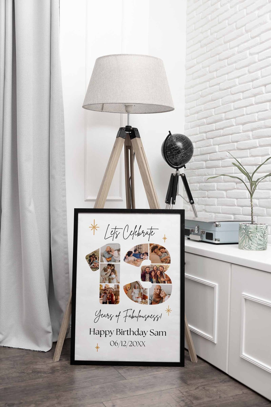 13th Birthday Sign: Celebrating the 13, Personalizable Picture Collage ...