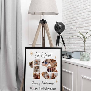 13th Birthday Sign: Celebrating the 13, Personalizable Picture Collage ...