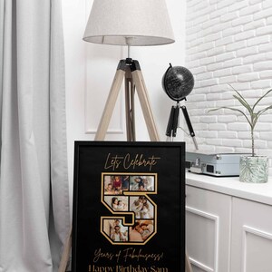 5th Birthday Sign: Celebrating the 5, Personalizable Picture Collage ...