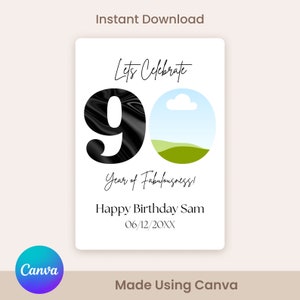 90th Birthday Sign: Celebrating the 90, Personalizable Picture Collage ...