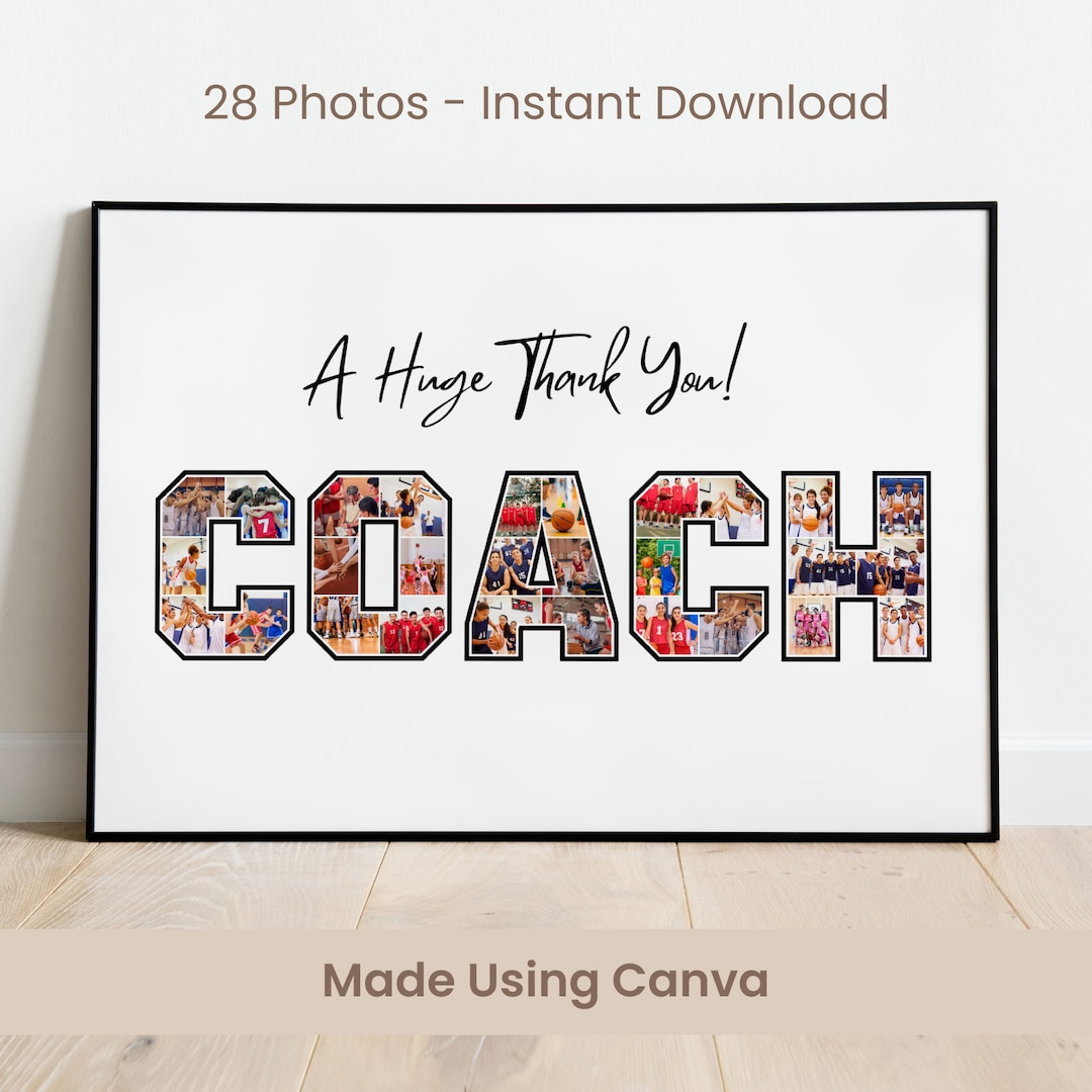 Thank You Coach Photo Collage Easy Drag and Drop DIY on Canva. Coach ...