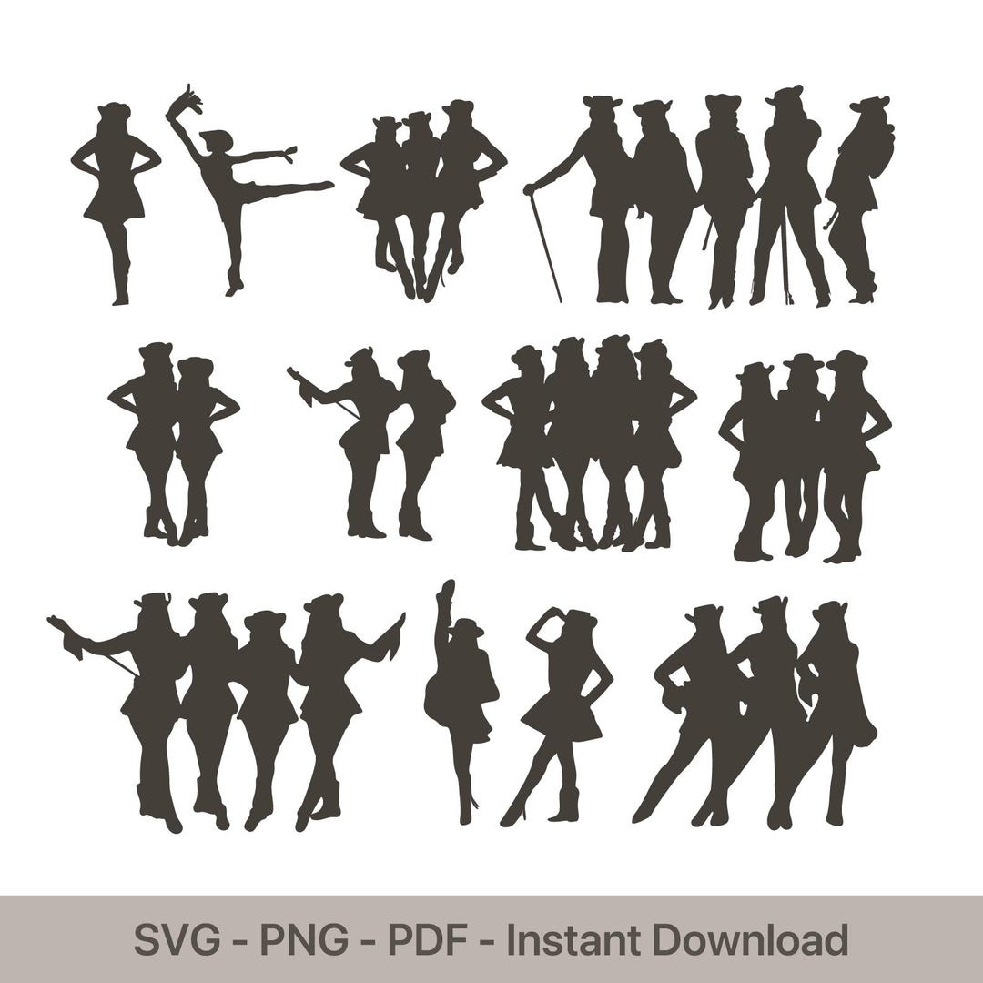 Drill Dance SVG Bundle PNG PDF | Drill Team Silhouettes Clipart ...