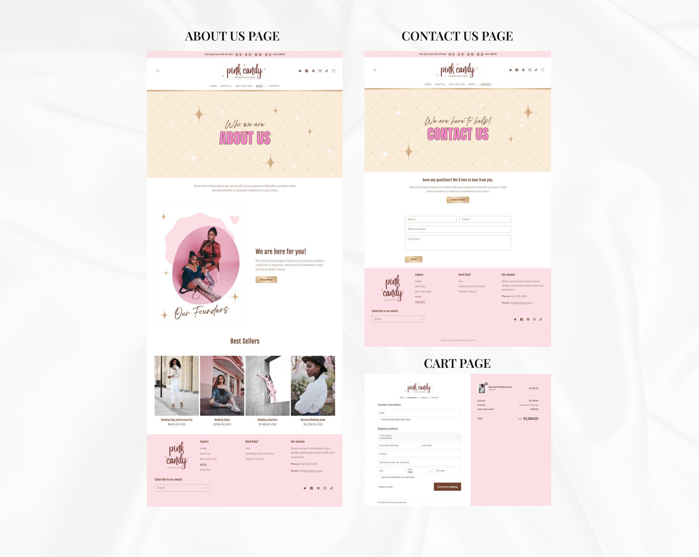 Pink Fashion Boutique Shopify Theme - Feminine and Minimal Design ...