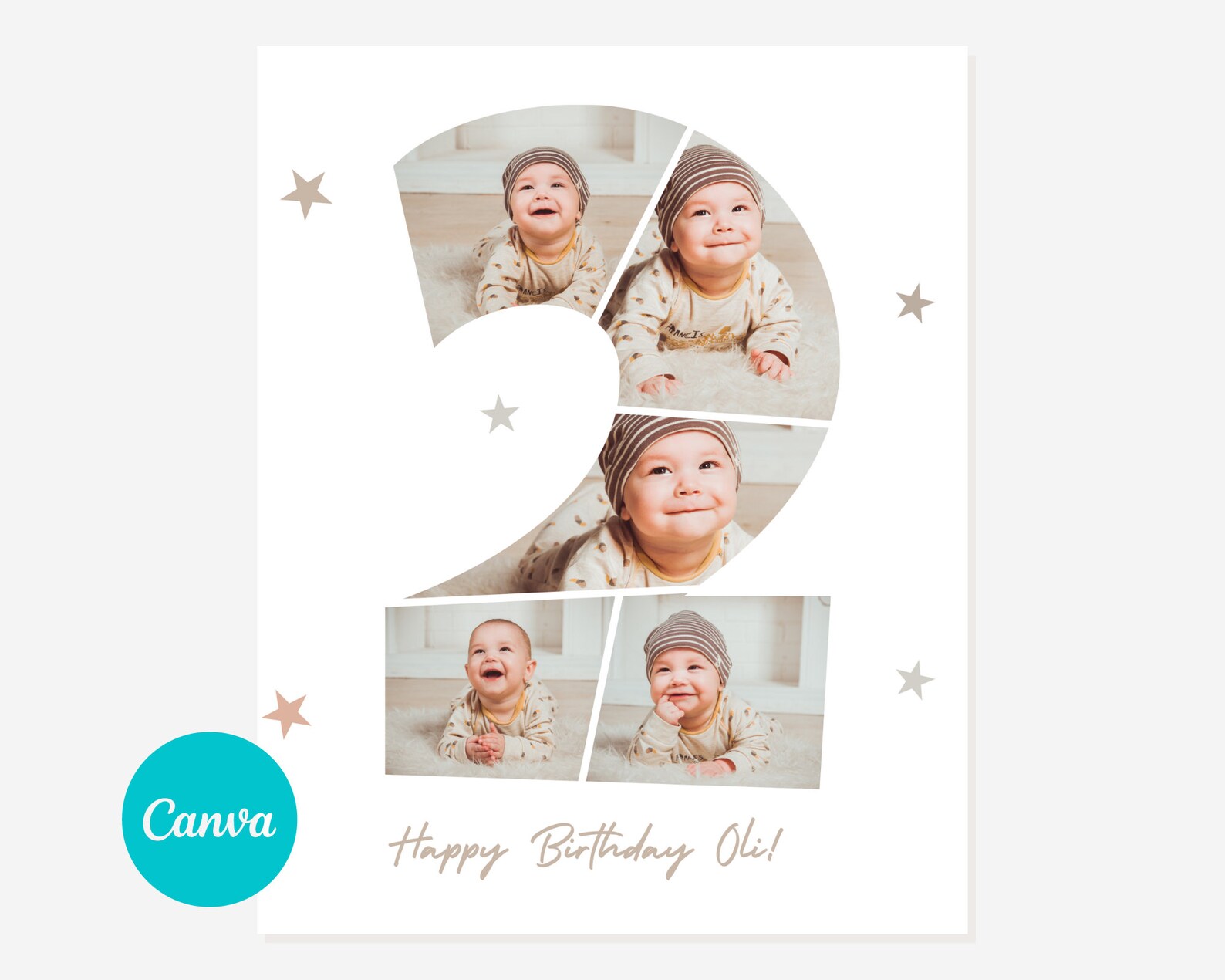 Easy Drag and Drop 0-9 Number Photo Collage - DIY on Canva. Easy Drag ...