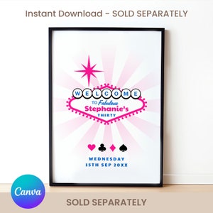 Buy Editable Canva Pink Las Vegas Sign Blank - Clipart / Digital ...