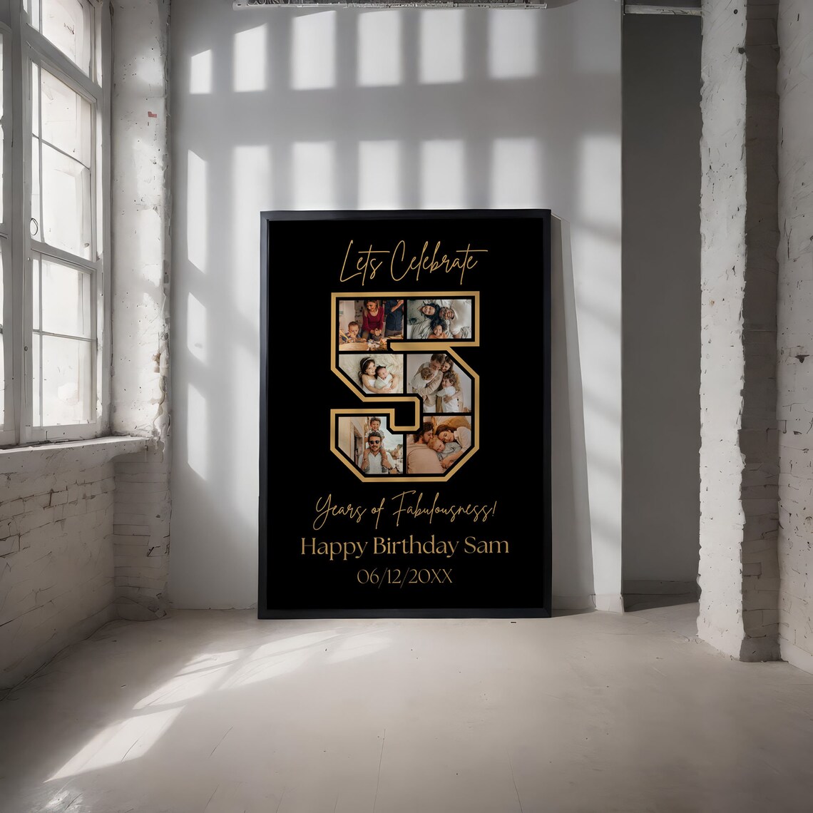 5th Birthday Sign: Celebrating the 5, Personalizable Picture Collage ...