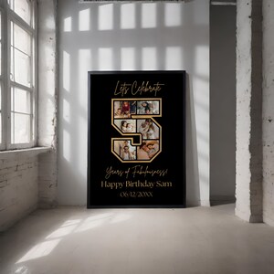 5th Birthday Sign: Celebrating the 5, Personalizable Picture Collage ...