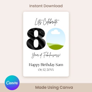80th Birthday Sign: Celebrating the 80, Personalizable Picture Collage ...