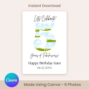 5th Birthday Sign: Celebrating the 5, Personalizable Picture Collage ...